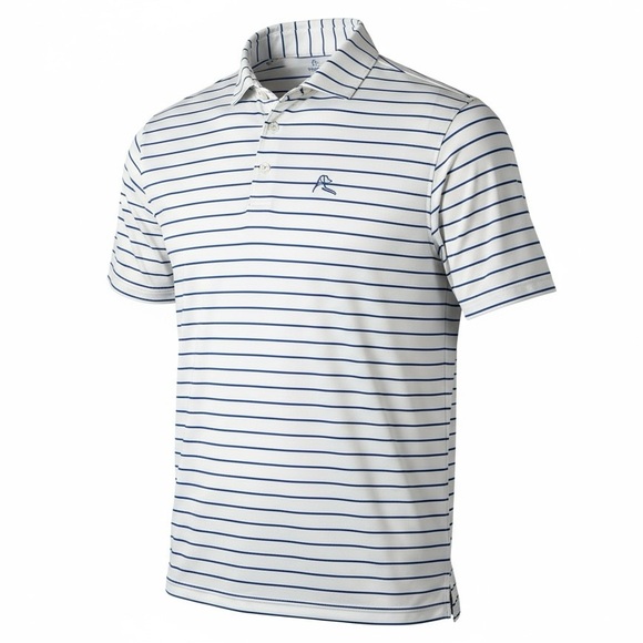 Rhoback | Shirts | Rhoback Mens Polo Sz L Chubs White W Blue Stripes ...